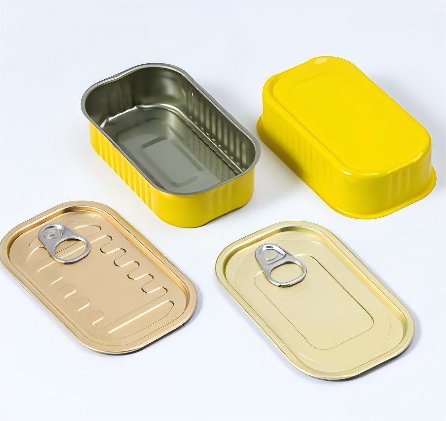 Customization Rectangular Tin Cans Stackable Food Grade 125g Two Piece Cans